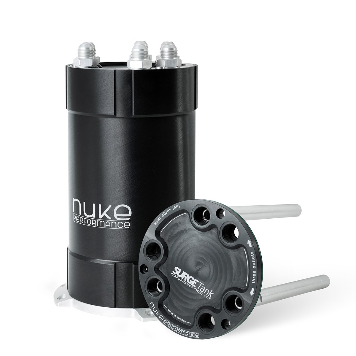 JE Performance. 2G Fuel Surge Tank 3.0 liter for external fuel pumps